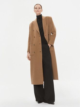 Elisabetta Franchi Wollmantel CP-43D-36E2-V840 Braun Regular Fit