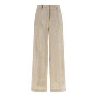 PESERICO Femme, Pantalons, Beige, Taille: 40 FR Pantalon large &agrave; jambe droite