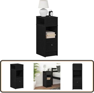 vidaXL Table de chevet avec tiroir noir 25x31x66 cm - Vidaxl