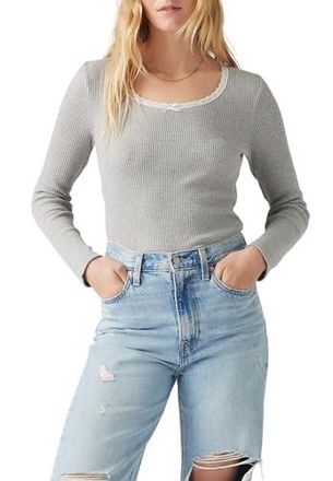 Levi's Femme Dry Goods T-Shirt Manche Longue Maille gaufr&eacute;e Starstruck Heather Grey Grey S