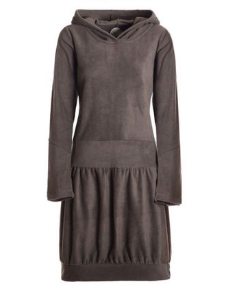 vishes Ballonkleid Warmes Winterkleid aus Fleece mit Kapuze im Ballonstyle Alternative Bekleidung, Ethno, Hippie, Retro Style