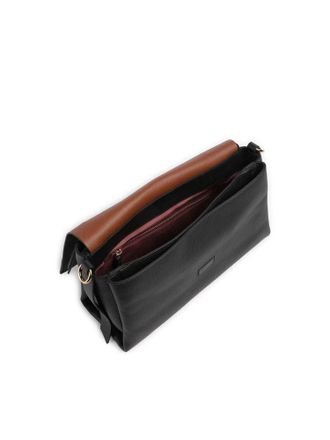 Coccinelle Womens Shoulder Bag Black-Cognac Cowhide - Shoulder-Bags Black/cognac