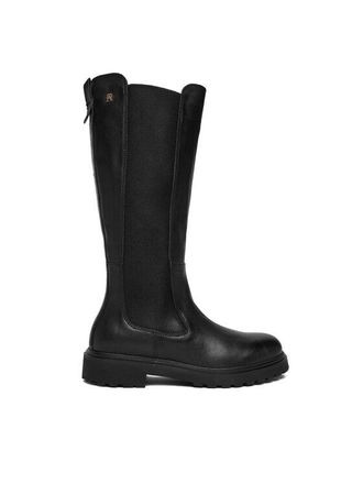 Tommy Hilfiger Stiefel Th Lthr Cleated Long Boot FW0FW08985 Schwarz