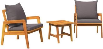 vidaXL Ensemble bistrot Marron 45 x 45 x 38cm Bois dacacia massif vidaXL
