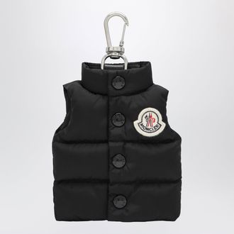 Moncler Schwarzer Schl&uuml;sselanh&auml;nger in Daunenjackenform aus Nylon