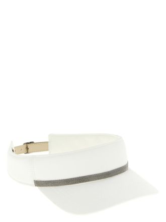 Brunello Cucinelli Monile-Embellished Visor - White