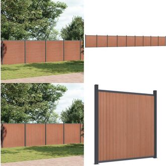 vidaXL Zaunelement Braun 1564x186 cm WPC - Sichtschutzzaun - WPC-Zaun