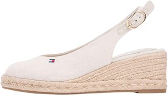 Tommy Hilfiger Damen Mid Wedge Espad Slingback Fw0fw09228 Keil-Espadrilles, BEIGE (Classic Beige), 41 EU