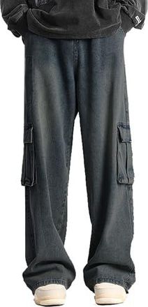 Generic Jean Homme Jeans Homme Jean Homme Regular Confortable Classique Trou&eacute; D&eacute;lav&eacute; Design Splice Tendance - Version Minimaliste avec Accent sur LUsure Artis