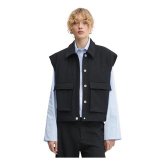 Won Hundred Button-up Vest - - Jackets - Damen - Schwarzk - M