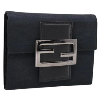 Fendi Portefeuille trifold Pre-owned en toile Zucca - Femme - Pre-owned - Noir - Taille: ONE Size