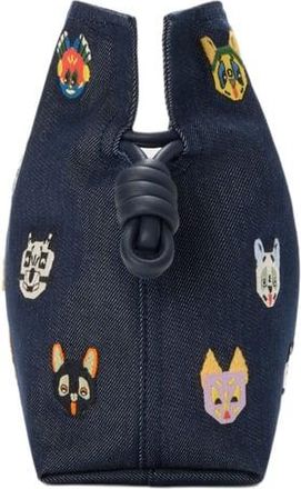 Loewe x Louis Wain - Flamenco clutch moyen Cats en denim brod&eacute;