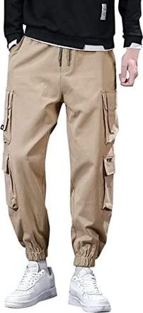 Generic Pantalon cargo pour homme - Grande taille - M&eacute;lange de laine - Coupe ample - Pantalon dint&eacute;rieur d&eacute;contract&eacute;, kaki, 3XL