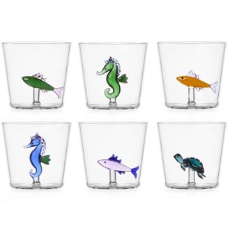 Ichendorf Set mit 6 Tumbler New, Kollektion Marine Garden, 35 cl, Borosilikatglas, handgefertigt