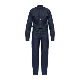 Dsquared2 Dark Shirting Rinse Jean Jumpsuit - - Jumpsuits & Playsuits - Damen - Blau - S