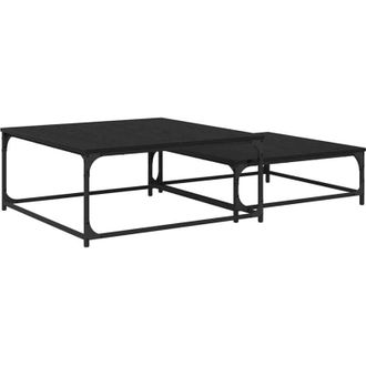 vidaXL Nesting Couchtisch 2 pcs Schwarz Eichen-Optik 80 x 8035 x cm vidaXL