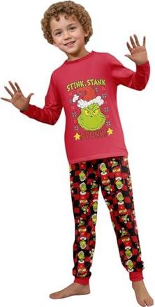 Generic Le Grinch Pyjama Noel Famille De Grinch Femme Deguisement Hiver Noël Vetement Ensemble Pull The Chaud Et Doux Coton Couple Costume Ensembles Enfant Ho
