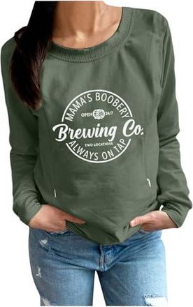 Generic Sweat-Shirt dallaitement décontracté pour Femmes, Confortable, avec Fermeture éclair, Hauts Pull dallaitement, Pull de Maman Pull Noir Capuche