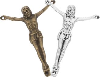 BESPORTBLE 2 St&uuml;ck Herren Jesus Kruzifix Anh&auml;nger 52cm aus Massiver Legierung Antikes Silber und Kupfer f&uuml;r Halsketten Armb&auml;nder und Selbstgemacht Schmuck