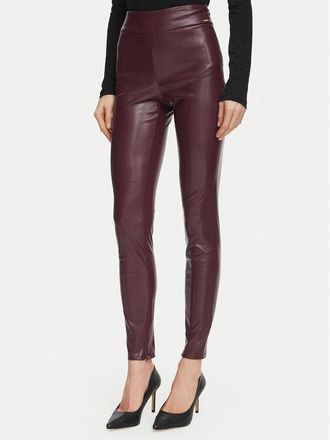 Guess Hose aus Kunstleder W4BB18 WGIK0 Dunkelrot Regular Fit