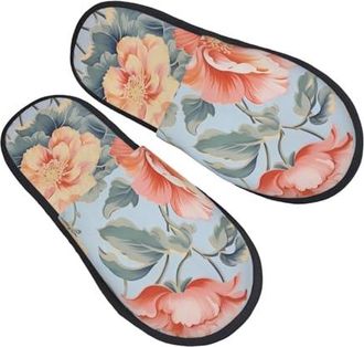 Generic Pivoines Vintage Fleurs De Printemps Pantoufle Chauds Pantoufles Antidérapants Chaussures Pour Femme Chambre Unisex M