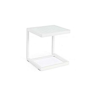 BIZZOTTO Couchtisch Konnor f&uuml;r Outdoor und Garten Sonnenliege 40 cm aus Aluminium -Weiss