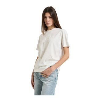 Elisabetta Franchi Femme, Tops, Blanc, Taille: 40 FR Girocollo T-shirt