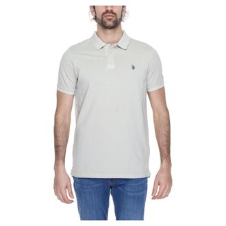 U.S.Polo Association Beiges Polo Knopfverschluss Kurzarm - - Tops - Herren - Grau - XL