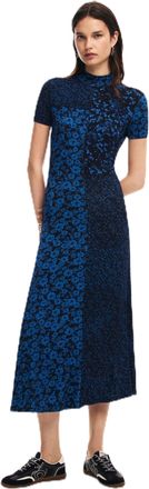 Desigual Womens Woman Knit Short Sleeve Dress, Blue, X-Small