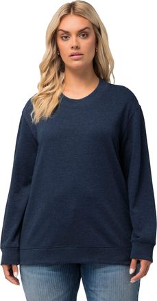 Ulla Popken Damen Reißverschlüssen und Prägung Sweatshirts, Blau, 42-44