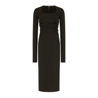 Dolce & Gabbana Robe mi-longue en jersey - Femme - Robes - Noir - Taille: 38 FR