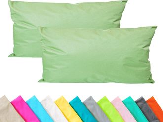 JACK 2er Set Outdoor Kissenh&uuml;lle Kissenbezug 30x50cm Wasserfest Sitzkissen Lounge Kissen Garten Stuhl Lotus Effekt, Farbe:Mint