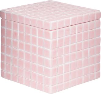 Butlers Aufbewahrungsdose mit Deckel 10x10x10 cm Keramik TILES | dekorative Dose f&uuml;r Kleinigkeiten | Schmuckdose mit Mosaik-Optik | Box f&uuml;r Haarb&auml;nder & Acces