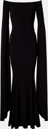 Norma Kamali Robe longue &agrave; encolure bardot