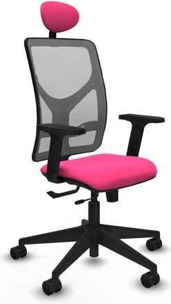 Piqueras y Crespo Computerstuhl mit 2D-Armlehnen, h&ouml;henverstellbarer Lendenwirbelst&uuml;tze und festem Kopfteil, ausgestattet mit Syncro/Traslack und Schneideschaum, Grau/R