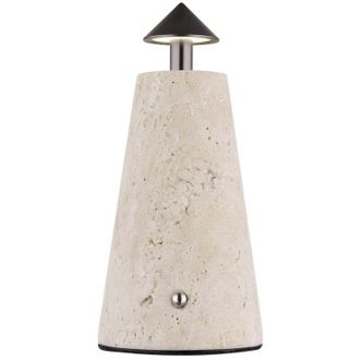 Globo Lighting Lampe de table, lampe dappoint, lampe de lecture, pierre de travertin, variateur tactile, LED, H 19 cm