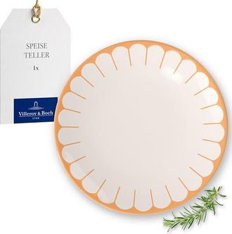 Villeroy & Boch Fleur soleil Speiseteller gelb, Spülmaschinenfest, Mikrowellensicher, Teller für Hauptgerichte, Großer Teller, Geschirr Keramik Stapelbar, Essteller O