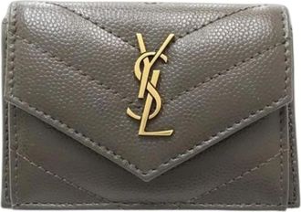 Saint Laurent Portefeuille Tri-fold doccasion - Femme - Pre-owned - Gris - Taille: ONE Size