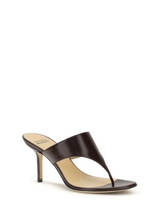 Francesco Russo Womens Thong Sandals Bordeaux Calf Leather Bos Taurus