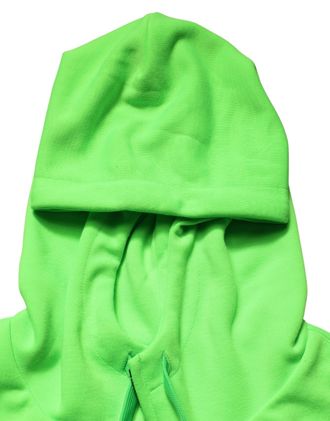 Dolce & Gabbana Mens Green Fullzip Fleece Hoodedsweatshirt Sweater Polyester Clothing