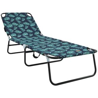 vidaXL Vidaxl - Klappbare Sonnenliege mit Kissen Gr&uuml;n 56 x 189 x 87cm Stoff