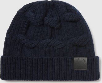 Stella McCartney Falabella Cable-Knit Beanie, Woman, Navy