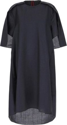 Maison Margiela Femme, Robes, Bleu, Taille: 36 FR Robe &agrave; Encolure Ras du Cou et Bords Effiloch&eacute;s