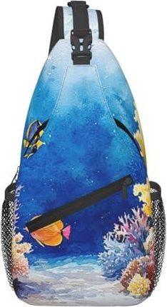 Generic Sac &agrave; bandouli&egrave;re sur le th&egrave;me des poissons tropicaux, de loc&eacute;an - Sac &agrave; dos de voyage pour homme - Sac &agrave; dos de randonn&eacute;e