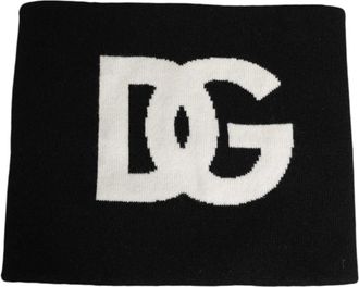 Dolce & Gabbana Homme, Accessoires, Noir, Taille: ONE Size &Eacute;charpe Logo Tricot&eacute;e en Cachemire