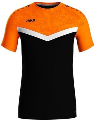 Jako Jako Shirt Iconic, Noir/Orange Fluo, XL Hommes