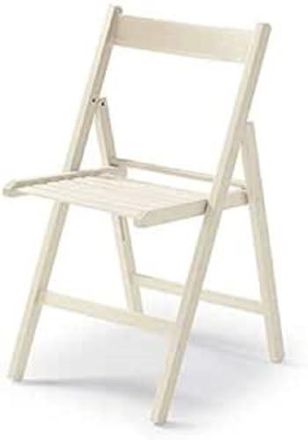 Dmora Moderner Klappstuhl aus Holz, f&uuml;r Balkon oder Garten, cm 42x48h79, Sitzh&ouml;he cm 47, Farbe wei&szlig;
