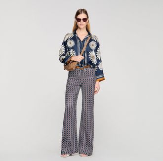 Sandro Seidenhemd mit Blumenprint