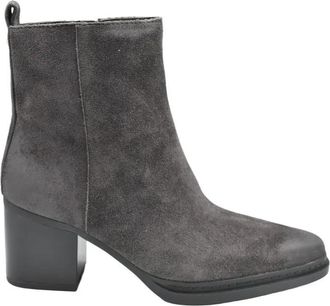Michael Kors Stiefel - Brown Suede Ankle Boots With Block Heel - Gr. 6 - in Grau - f&uuml;r Damen