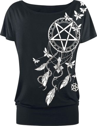 Gothicana by EMP Damen schwarzes T-Shirt Pentagramm und Traumf&auml;nger XL